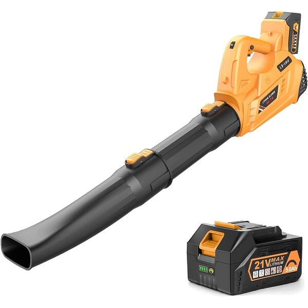 Leaf Blower Cordless with 20V 5.0Ah Battery and Charger,320 CFM 180 MPH ...