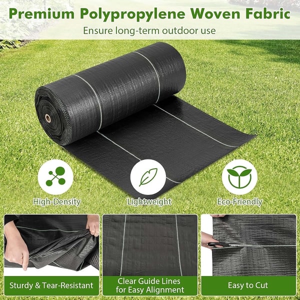 Heavy-Duty Permeable Woven PP Ground Cover Weed Barrier Gardening Mat ...