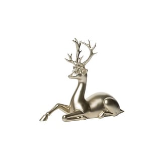 9" Gold Sitting Reindeer Christmas Tabletop Figurine - Bed Bath ...