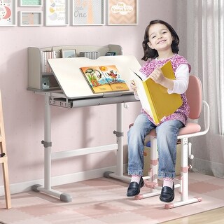 Kore Design Kids Sit-Stand Mobile Student Desk, Adjustable 31-38", Blue ...