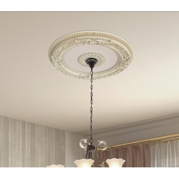 Cream French Petite Round Ceiling Medallion 24 Inch Diameter - Bed Bath ...