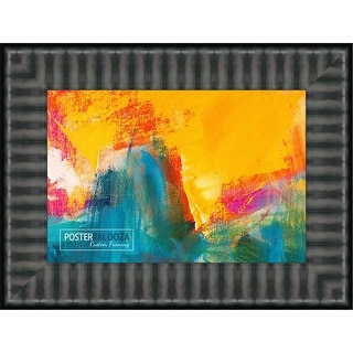 28x22 Contemporary Black Complete Wood Picture Frame with UV Acrylic ...