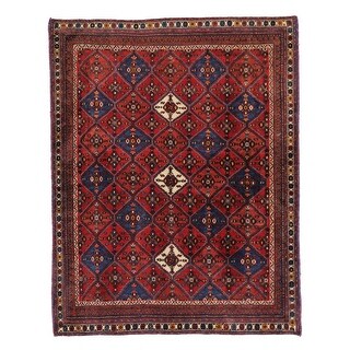 Canvello Hand Made Transitional Large Red Area Rug - 4'4'' X 6'9'' - 4 ...