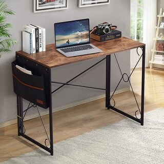 VECELO Small Folding Desk No Assembly Required Foldable Table, 39.3 ...