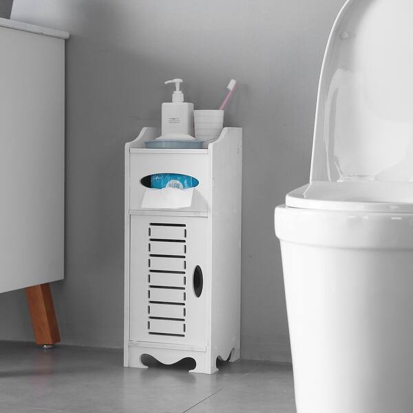 Single Door Bathroom Floor Cabinet Free-Standing Side Storage Organizer ...
