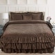 Serent Matte Satin Ruffle Bedspread Set - - 11802559