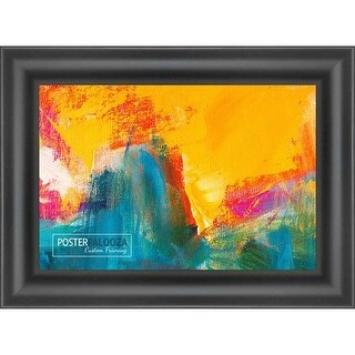 14x8 Contemporary Black Complete Wood Picture Frame with UV Acrylic ...