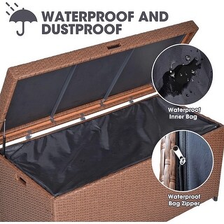 Patio Outdoor Waterproof Storage Box with Lockable Lid Hydraulic ...