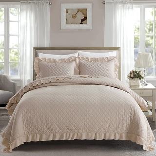 3 Piece Ruffle Quilt Set - Bed Bath & Beyond - 35924993