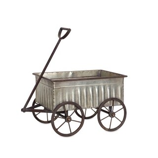 Pack of 2 Vintage-Inspired Metal Wagon Tabletop Decorations with ...