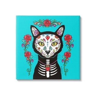 Stupell Day of Dead Cat Portrait Canvas Wall Art Design by Pat Cockrell ...