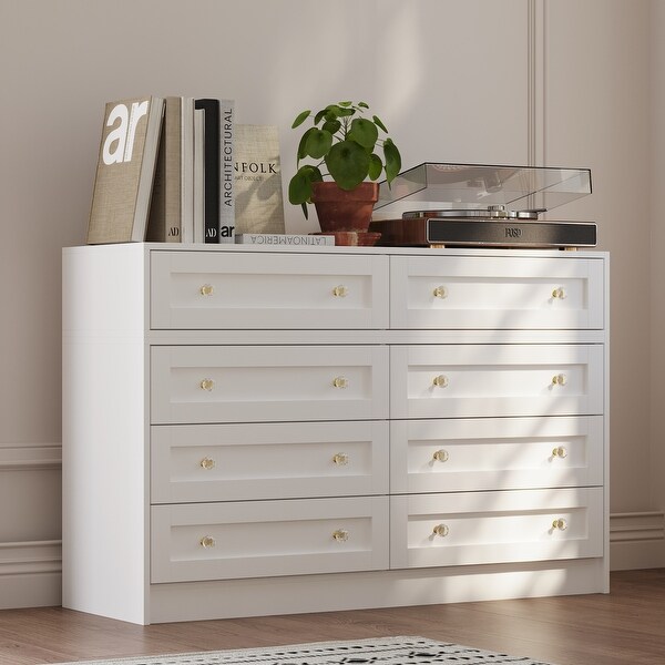 White chest of drawers with crystal handles store