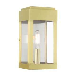 Livex Lighting 1 Light Satin Brass Outdoor ADA Wall Lantern, 21231-12 - 4.5" W x 9" H x 3.9" Ext ...