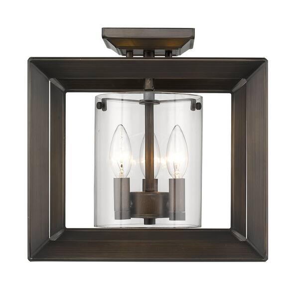Golden Lighting Smyth 3 Light 12" Wide Semi-Flush Ceiling Fixture - Bed ...