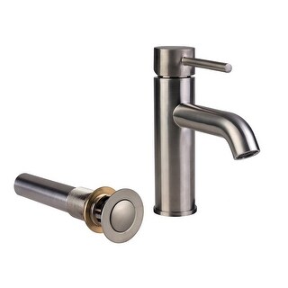 European Single Hole Bathroom Faucet with Drain in Brushed Nickel - Bed ...