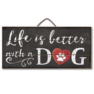 Wood Pallet Hanging Sign - Life Is Better With Dog - Bed Bath & Beyond ...