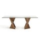 Modrest Corbin Mid-Century Walnut & Glass Dining Table - Bed Bath ...