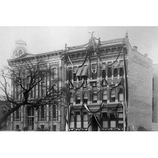 Gaston and Gould buildings Black and White Gallery Wrapped Canvas - Bed ...