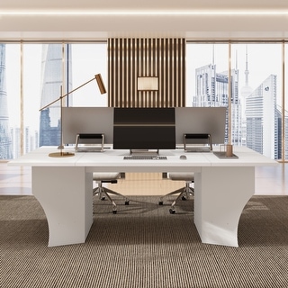 Versatile White Desk/Table Quadruple Shelving Modern Statement Piece ...