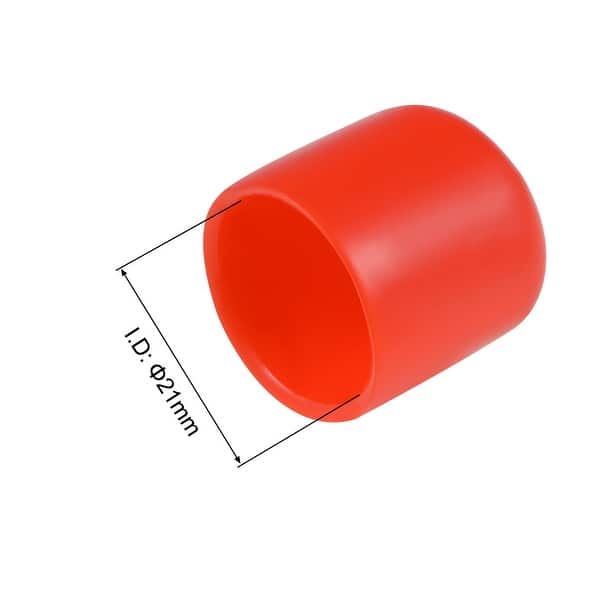 15pcs 21mm Round Red Vinyl End Cap Screw Thread Protector Rubber Caps ...