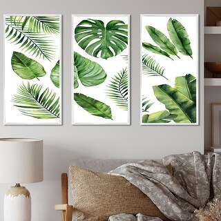 Designart "Tropical Leaf Of Monstera V" Farmhouse Framed Canvas Wall ...