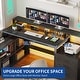 Moasis L Shaped Gaming Desk LED 65 Inch Computer Corner Desk with ...