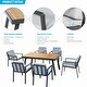 HIGOLD 7 Pieces Outdoor Dining Set with Grey Cushions, Matte Charcoal ...
