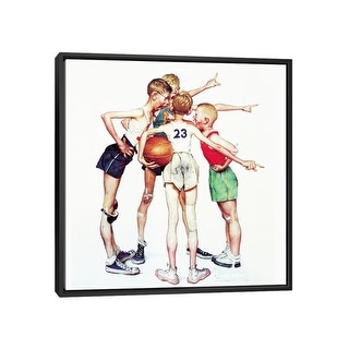 iCanvas "Oh yeah (Four Sporting Boys- Basketball)" by Norman Rockwell ...