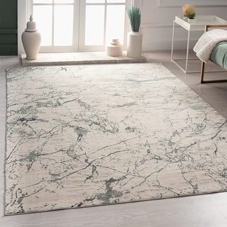 Sevita Ivory Abstract Modern/Contemporary Area Rug - Bed Bath & Beyond ...