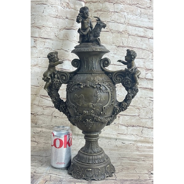 Neoclical Bronze Urn Sculpture Statue Vintage Style Cherubim Chariot ...