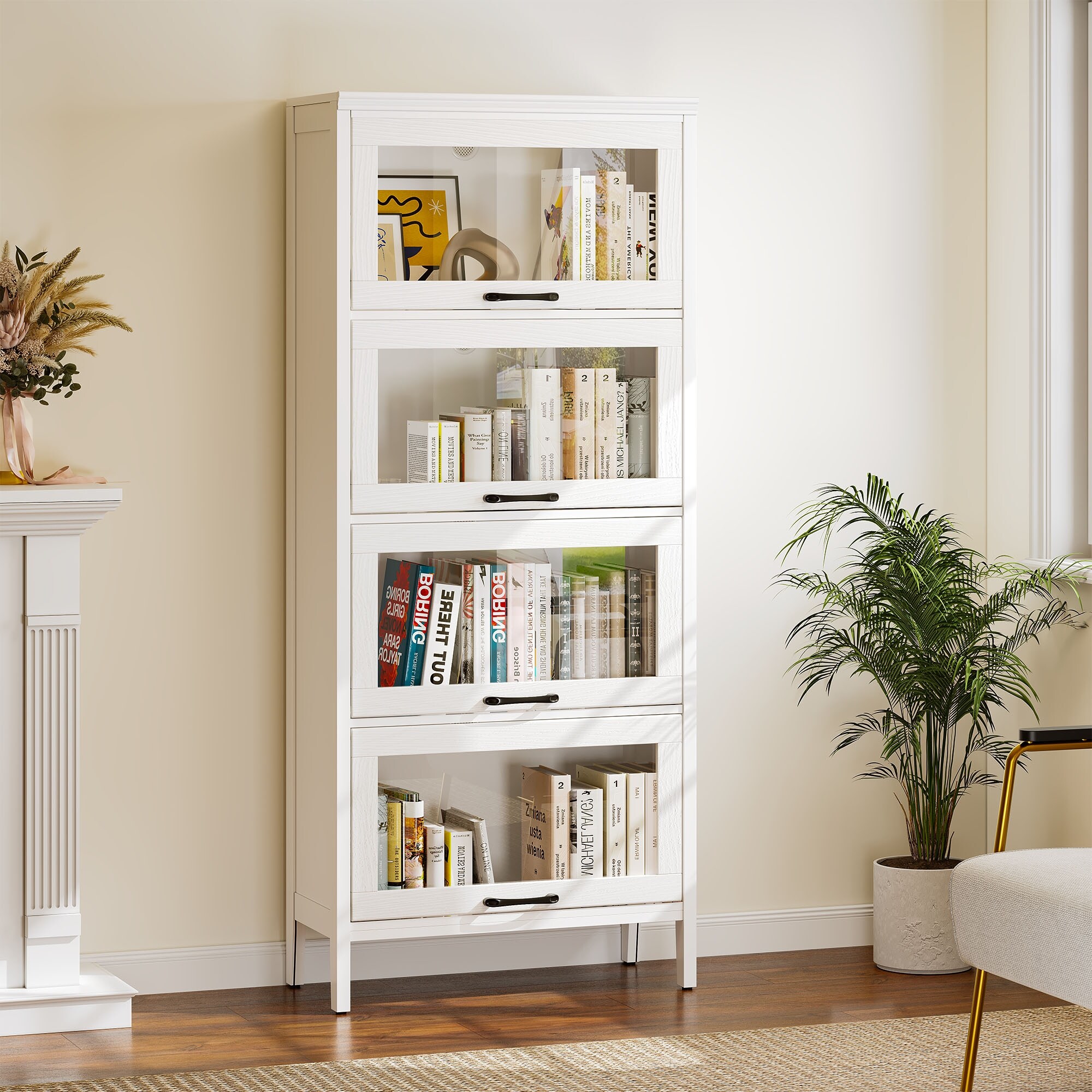 4 shelf bookcase solid wood store