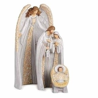 3pc Nesting Holy Family with Angel Christmas Figure 9.5" - Bed Bath ...