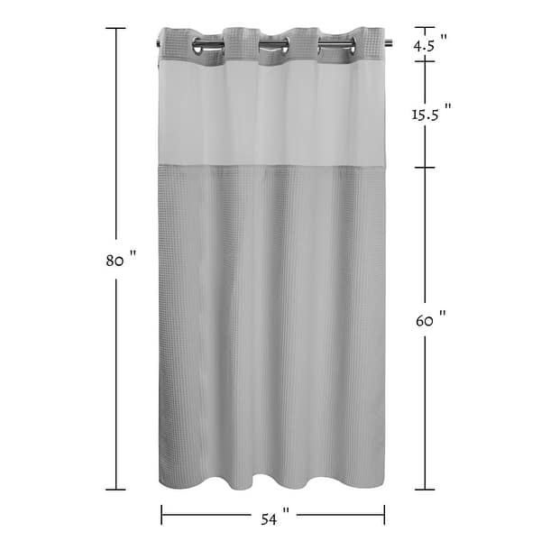 Cotton Blend Honeycomb Waffle Weave Shower Curtain With Snap In Liner