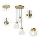 Malury Modern Large Cluster Pendant Chandelier Chic 3-Light Clear Drop ...