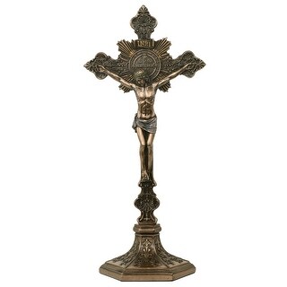 Veronese Design 9.6 H Saint Benedict Crucifix Stand (Removable Stand ...