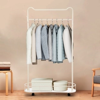 Movable Coat Rack Rectangle Clothes Rack with 4 Hooks - Bed Bath ...