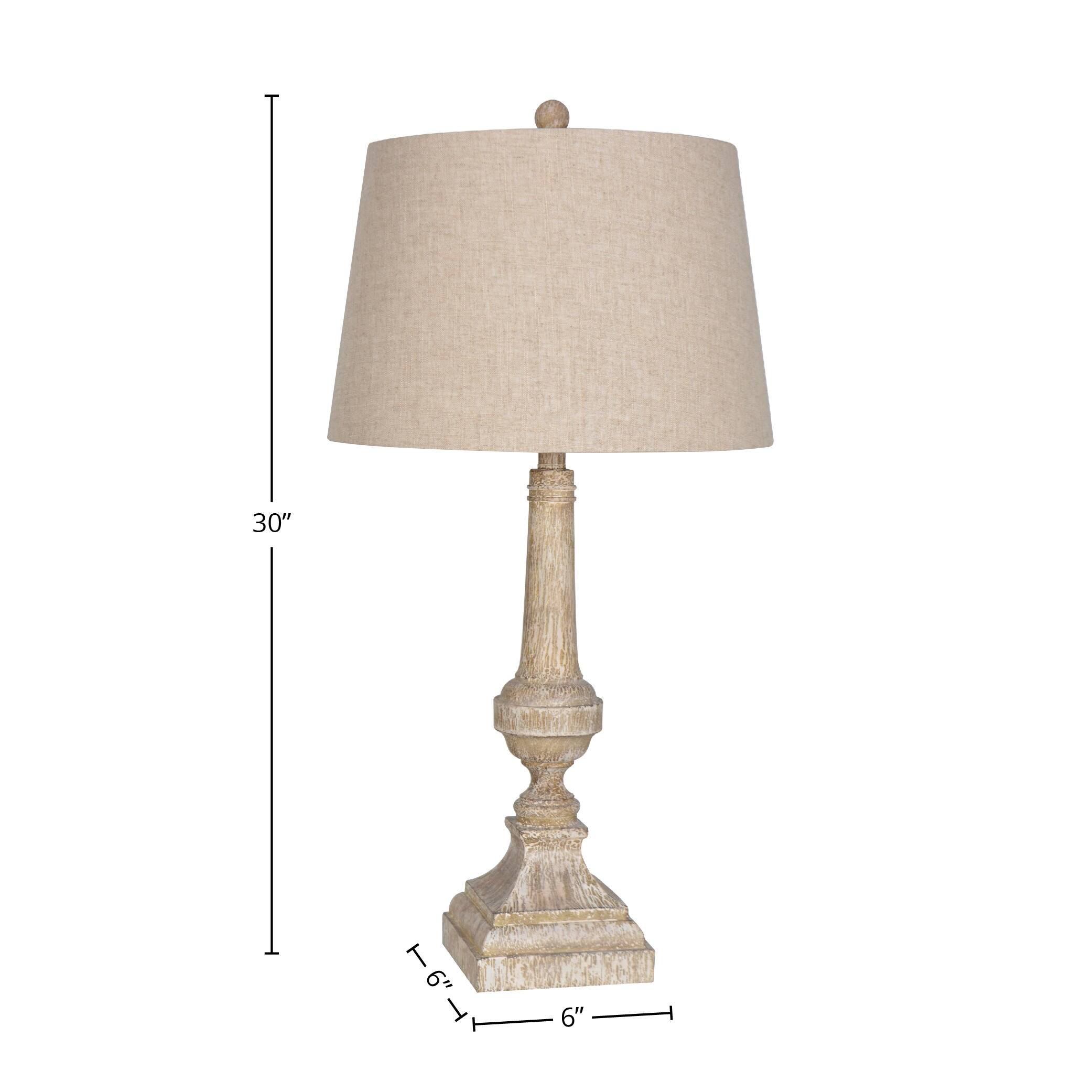 30" Wooden Distressed Polyresin Table Lamp, Brown (Set of 2) - N/A ...