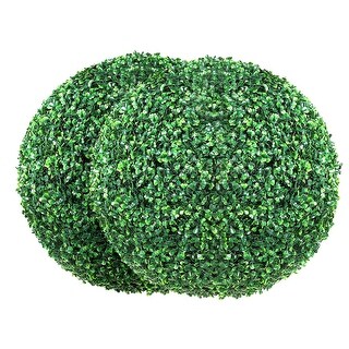 Artificial Topiaries Boxwood Trees, Ball-Shape Faux Topiaries Plant ...