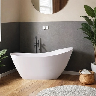 65" Free Standing Tub,Oval Shape Soaking Tub,Adjustable Bathtub - Bed ...