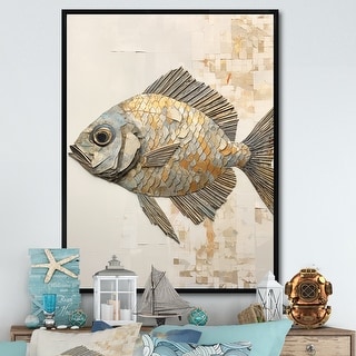 Designart "Fish Harmony I" Animal Fish Framed Wall Art Living Room ...