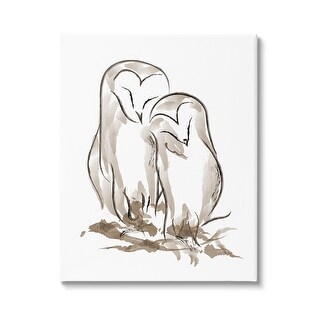 Stupell Cuddling Owls Doodle Drawing Canvas Wall Art by Lil' Rue - Bed ...