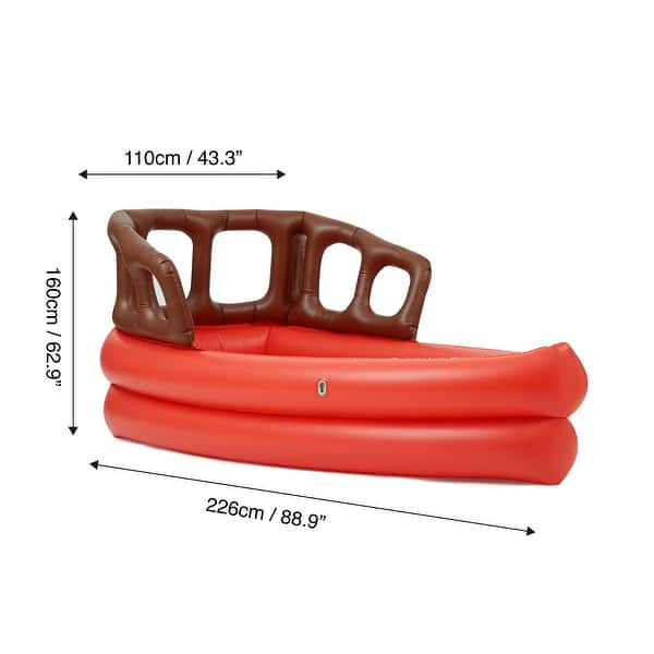 Teamson Kids Water Fun Pirate boat Inflatable Kiddie Pool with Pump ...