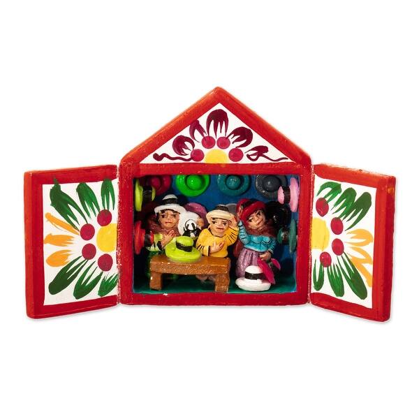 Novica Handmade Hat Store Wood And Ceramic Mini-Retablo - Bed Bath ...