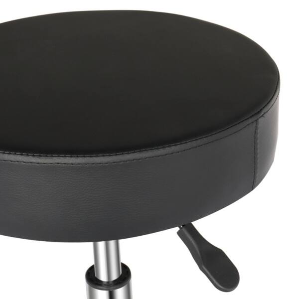 Round Stool Plastic Arch Feet Rotation Bar Stool Black - 13 x 13 x 18. ...