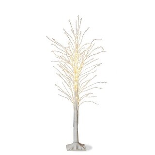 4Ft Twinkle LED White Pine Tree - Artificial Holiday Decor for Indoor ...