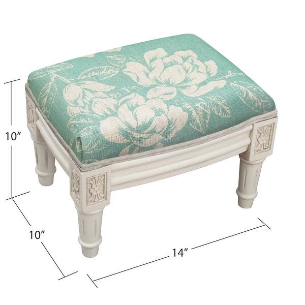 Aqua Magnolia Footstool with antique white finish - Bed Bath & Beyond ...