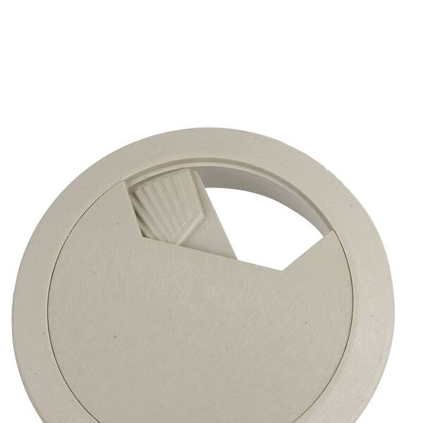 Computer Desk Plastic Adjustable Grommet Cable Hole Cover Gray 60mm Dia ...