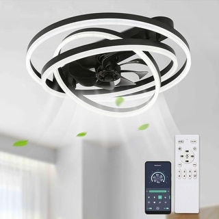 Cusp Barn 24 Inch Low Profile DIY Shape Ceiling Fan with Lights, Flush ...