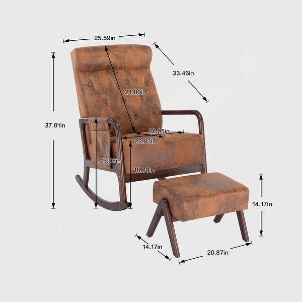 Mid-Century Modern Rocking Chair With Ottoman - On Sale - Bed Bath ...