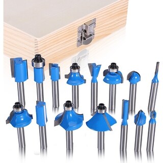 15PCS Tungsten Carbide Router Bit Set 1/4" For Woodworking Wood Milling ...